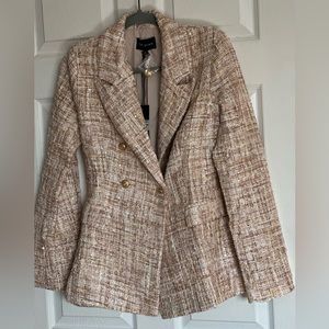 Freya | Jackets & Coats | Freya Long Sleeve Metallic Tweed Blazer In ...